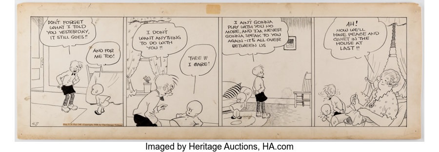 Walter Berndt Smitty Daily Comic Strip Original Art dated 4-5-34 ...