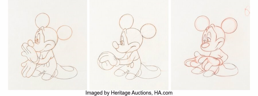 Runaway Brain Mickey Mouse Animation Drawing Sequence of 3 Walt Disney ...