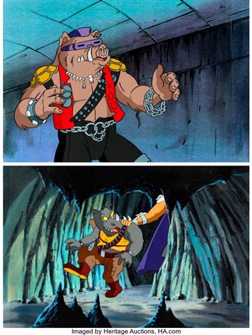 Teenage Mutant Ninja Turtles Bebop and Rocksteady Production Cel Group ...