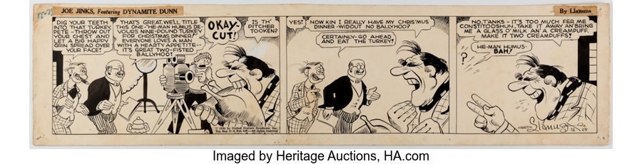 Pete Llanuza Joe Jinks Daily Comic Strip Original Art dated 12-25-36 ...