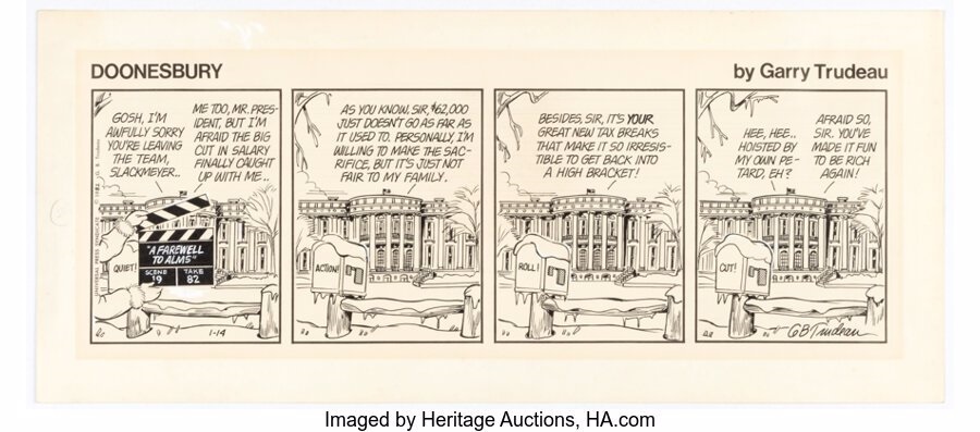 Gary Trudeau Doonesbury Daily Comic Strip Original Art dated 1-14-82 ...