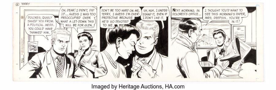 George Wunder Terry and the Pirates Daily Comic Strip Original Art ...