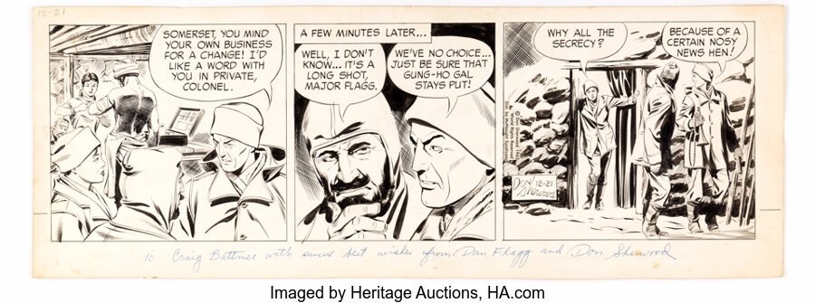 Don Sherwood Dan Flagg Daily Comic Strip Original Art dated 12-21-63 ...
