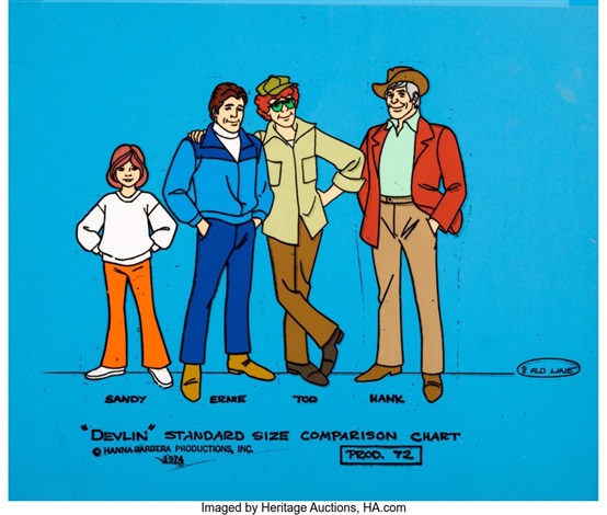 Devlin Model Sheet Cel Hanna-Barbera, 1974 by Hanna-Barbera Studios on ...