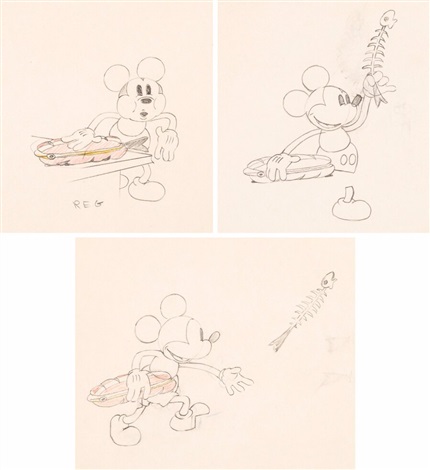 Building a Building Mickey Mouse Animation Drawings Sequence of 3 Walt ...