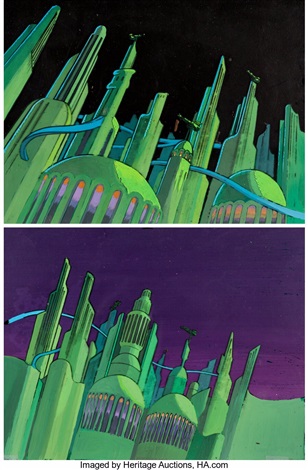 The New Adventures of Flash Gordon Production Background Cel Group of 5 ...