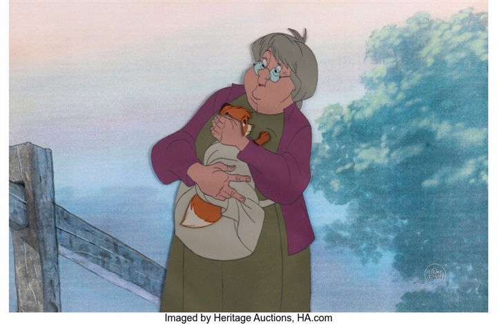 The Fox and the Hound Widow Tweed and Tod Production Cel Walt Disney ...