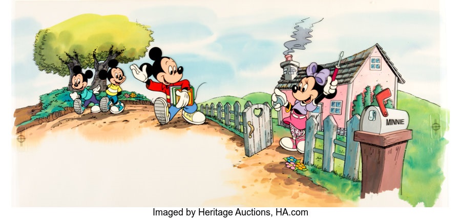 Mickey Mouse Adventure Book Original Art Group of 4 Walt Disney, c ...