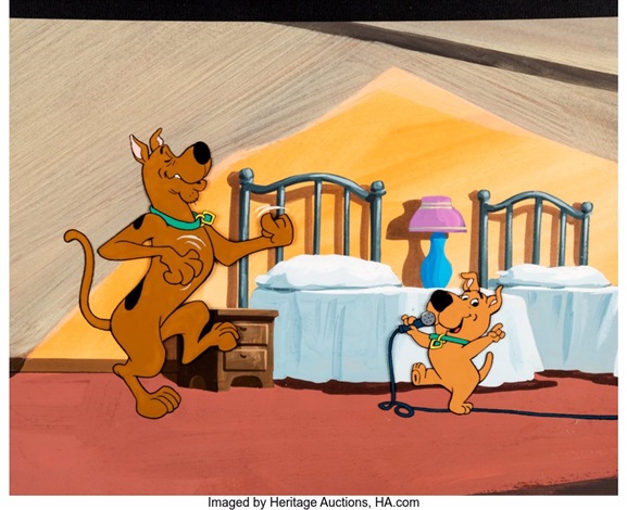 Scooby Doo Scrappy And Scooby Production Cel And Master Background