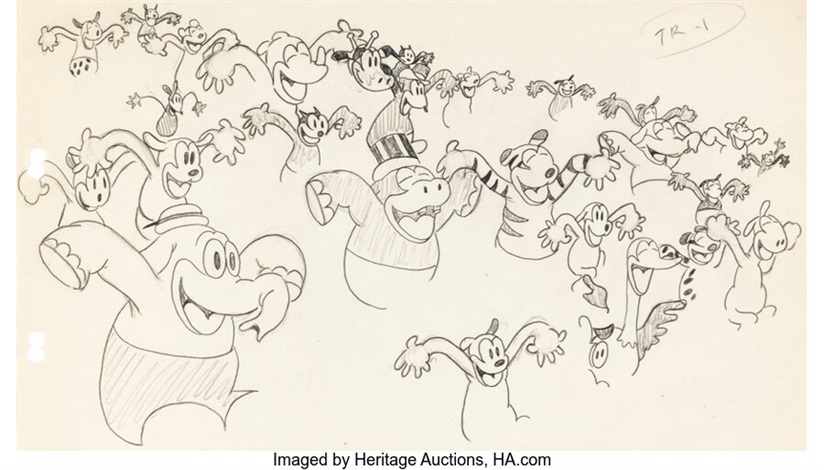 Alice at the Rodeo Animal Spectators Animation Drawing Walt Disney ...