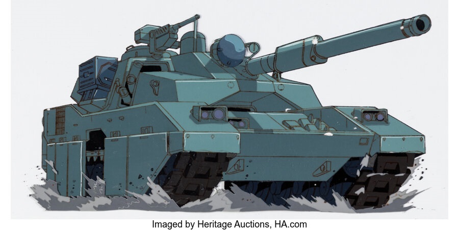 Akira Tank and Explosion Production Cel with Pair of Animation Drawings ...