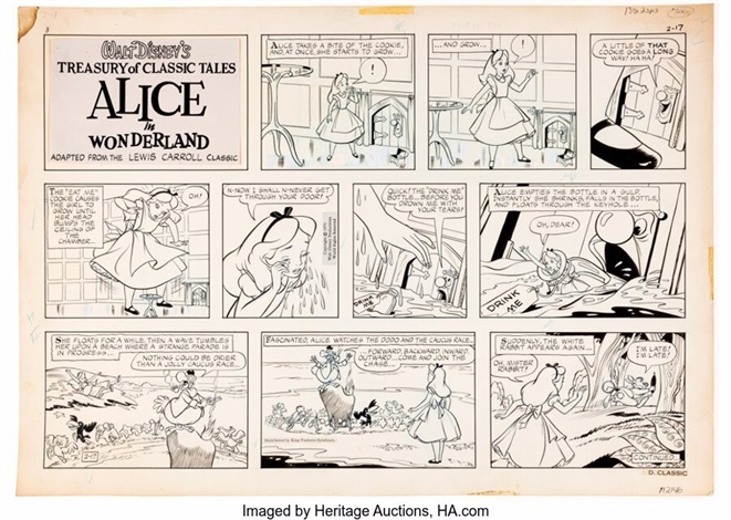 Walt Disneys Treasury of Classic Tales Alice in Wonderland Sunday Comic ...