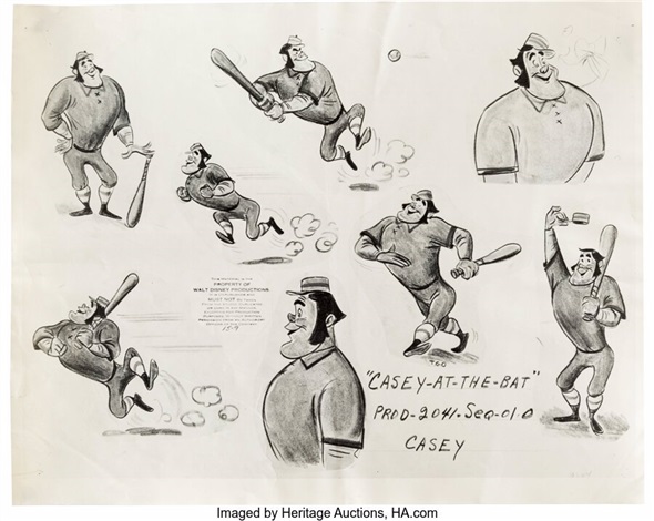 Make Mine Music Casey Bats Again Studio Print Storyboard Pages Group of ...