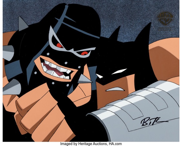 Batman The Animated Series Over the Edge Batman and Bane Production Cel ...