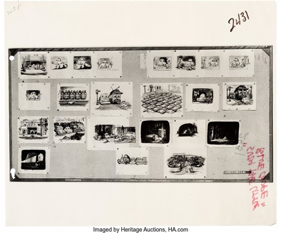 Susie the Little Blue Coupe Storyboard Studio Print Group of 4, Peter ...