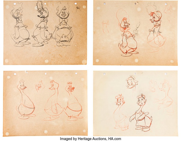 Baby Huey ConceptModel Sheet Drawings Group of 4 Famous Studios, c ...