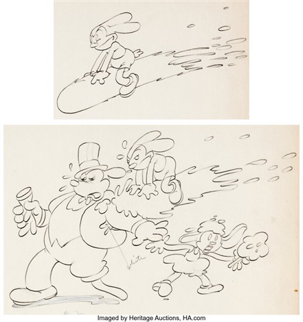 Mars Oswald, Peg Leg Pete, and SadieKitty Animation Drawing Sequence of ...