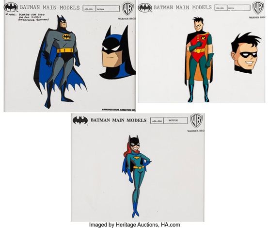 Batman The Animated Series Character Color Model Cel Group of 9 Warner ...