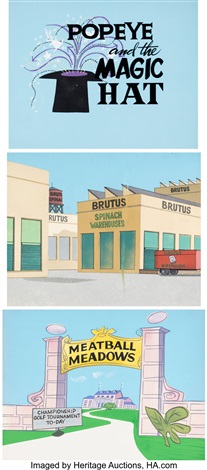 Popeye the Sailor Popeye and the Magic Hat Title Cel with Key Master ...