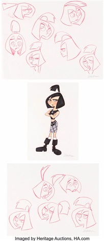 Danny Phantom Samantha Manson Character Design Drawing Group of 3 ...