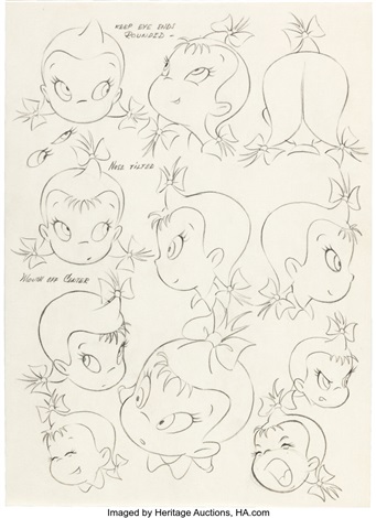 Little Audrey Model Sheet Original Art plus 2 Studio Model Sheet Prints ...