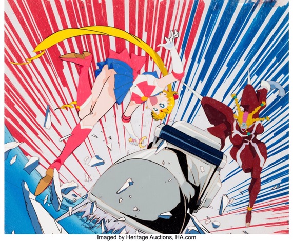 Sailor Moon Production Cel Setup with Master Background Toei Animation ...