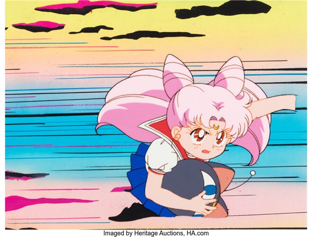 Sailor Moon Luna-P and Sailor Chibi Moon Color ModelIllustration Cel ...