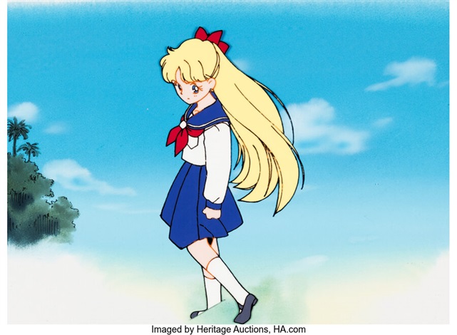 Sailor Moon Minako Aino Production Cel Setup with Production Background Toei Animation, c. 1992 ...