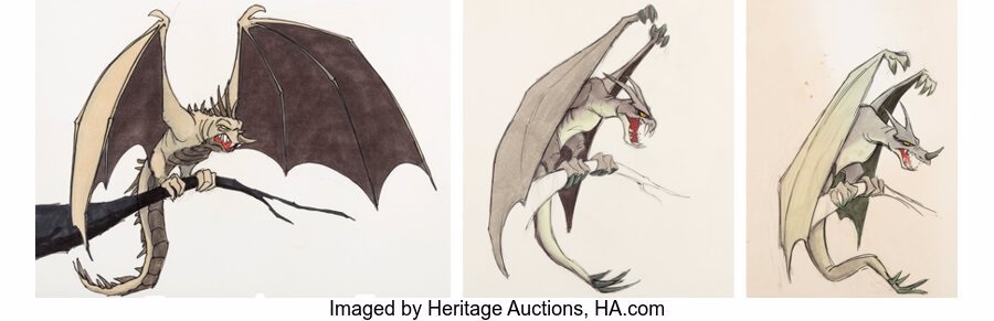 The Black Cauldron Gwythaints Concept Art by Phil Nibbelink Walt Disney ...