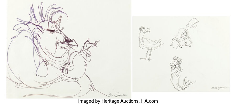 The Little Mermaid Ariel, Scuttle, Sebastian, and Ursula Concept ...