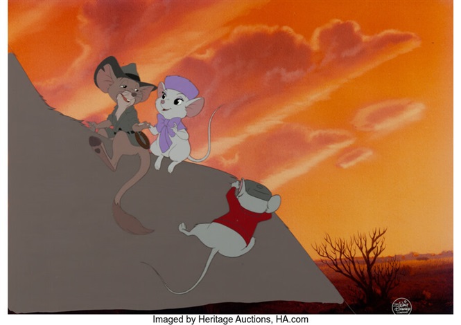 The Rescuers Down Under Jake, Miss Bianca, and Bernard Presentation Cel ...