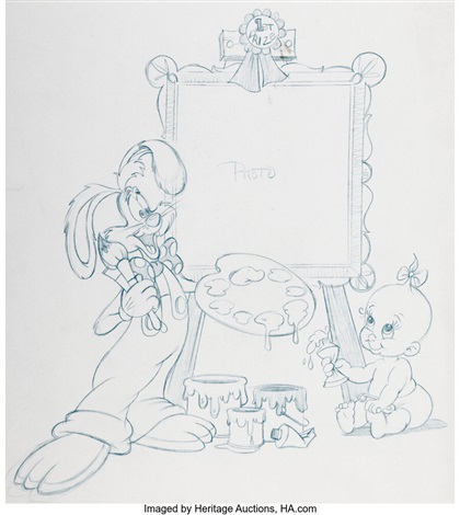 Who Framed Roger Rabbit Roger Rabbit and Baby Herman Publicity Drawing ...