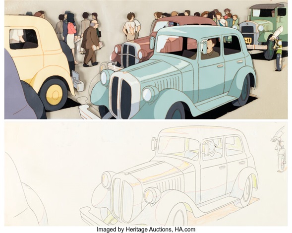 Kikis Delivery Service Cars and Crowd Production Cel with Animation ...