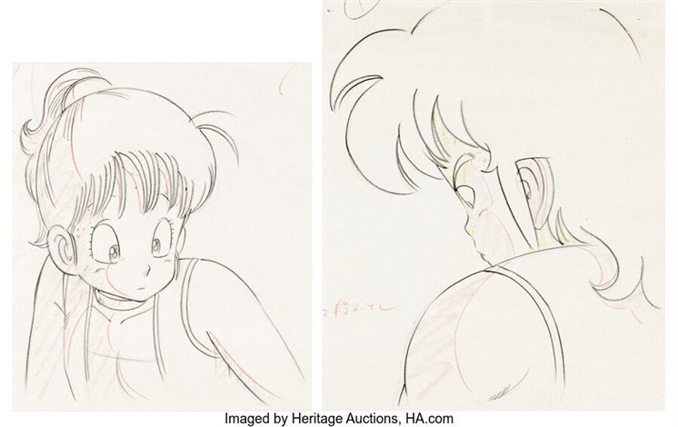 Dragon Ball Gokus Rival Bulma and Yamcha Animation Drawing Group of 2 ...