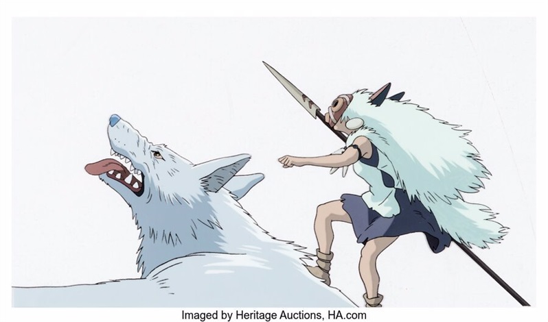 Princess Mononoke San and Moro Production Cel and Animation Drawing ...