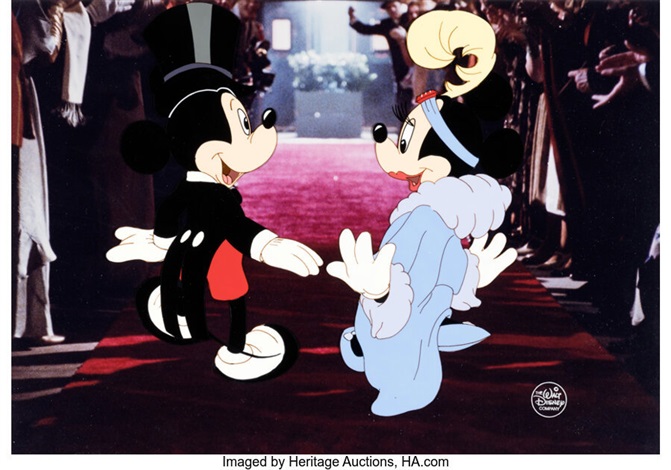 Mickey Mouse and Minnie Mouse Television Commercial Production Cel Walt ...