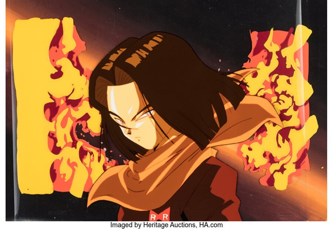Dragon Ball GT Android 17 Production Cel with Production Background ...