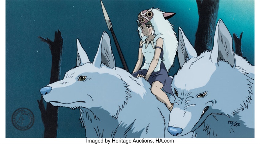 Princess Mononoke San and Her Brother Wolves San with Twin Inugami ...