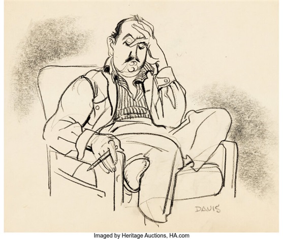 Disney Artist Portrait Drawing Attributed to Marc Davis c. 1940s-1960s ...