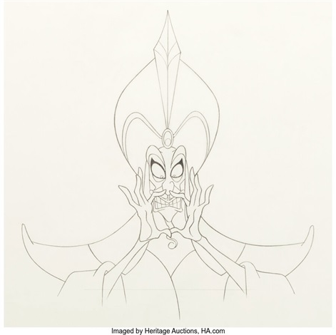 Aladdin Jafar Original Production Drawing Walt Disney, 1992. by Walt ...