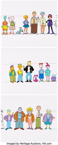 Doug Model Sheet Group of 3 and Roger and Stinky Production Cel with ...