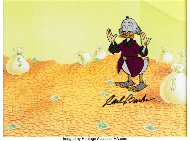 Scrooge McDuck and Money Scrooge McDuck Production Cel Signed by Carl ...