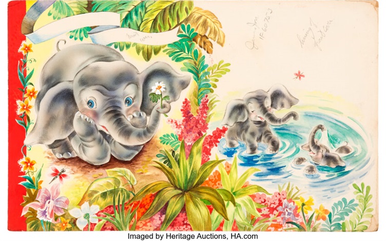 The Elephants Dilemma Illustration Original Art Group of 36 John ...