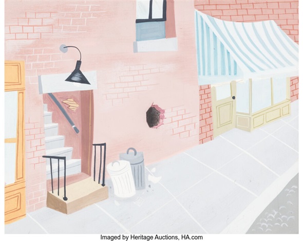 Symphony in Slang Street Scene Production Painted Background MGM, 1951 ...