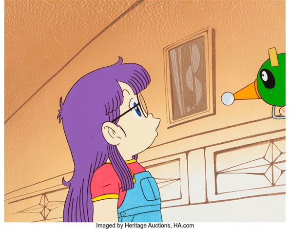 Dr. Slump Arale Norimaki Production Cel with Production Background Toei ...