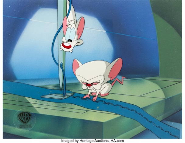 Animaniacs Bubba Bo Bob Brain Pinky and Brain Production Cel Setup with ...