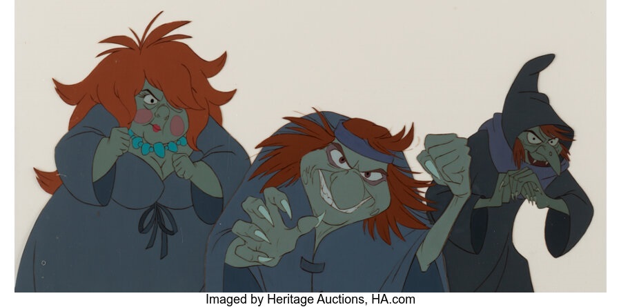 The Black Cauldron Orddu, Orwen, and Orgoch Production Cel Walt Disney ...