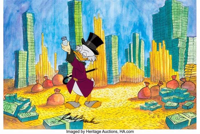 Scrooge McDuck and Money Uncle Scrooge Production Cel Signed by Carl ...
