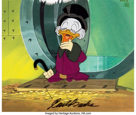 Scrooge McDuck and Money Scrooge McDuck Production Cel Signed by Carl ...