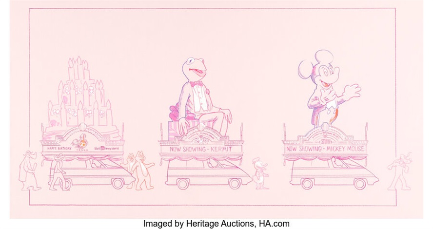 Walt Disney World 20th Anniversary Parade Concept Art by Ed French with ...